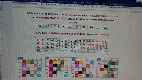 LOTOFÁCIL DESDOBRAMENTO 25 DEZENAS FORMAR 04 JOGOS DIFERENTES YouTube