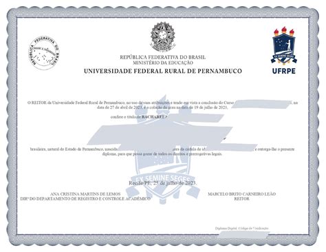 Ufrpe Implementa Diploma Digital Para Mais Seguran A E Agilidade Na