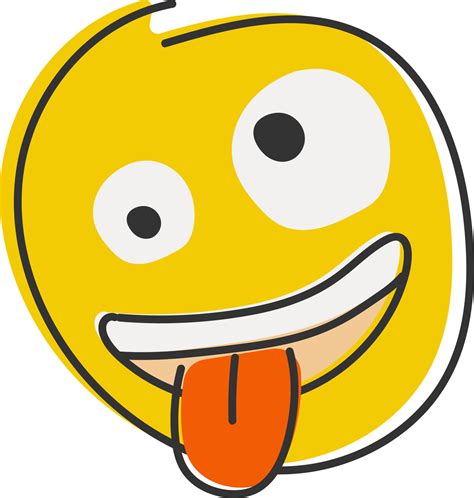verrückt Emoji doof Emoticon mit verrückt Augen und Zunge aus
