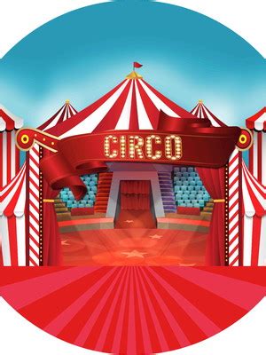 Painel Redondo Sublimado D Circo Rosa X M Elo