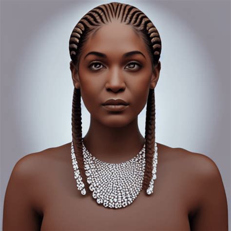 Beautiful Brown Skin Woman With Big Cornrows D Render Creative Fabrica