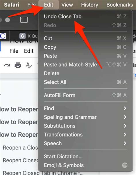 How To Reopen A Closed Browser Tab In Chrome Safari Edge And Firefox