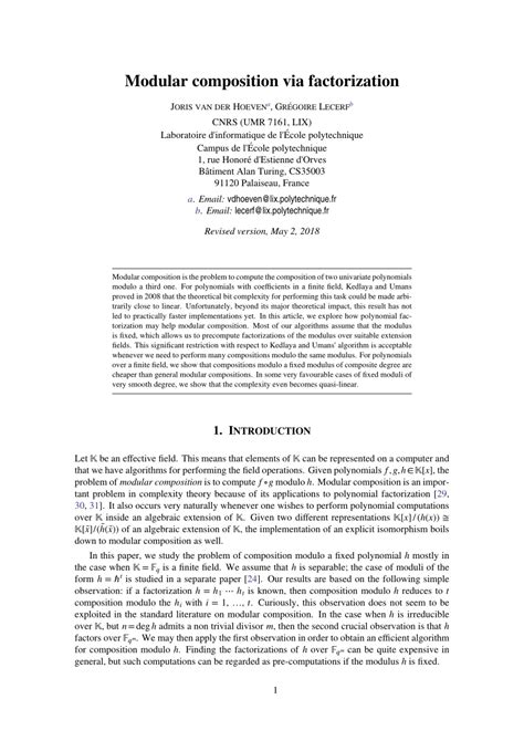 pdf modular composition via factorization