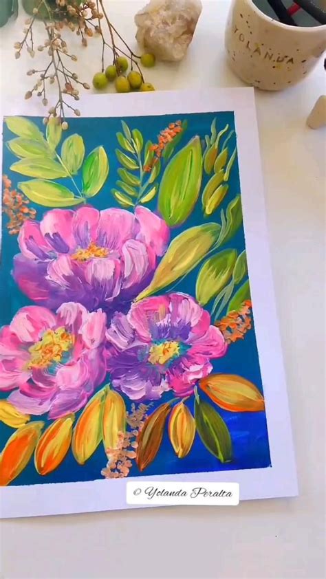 Pintando Flores Pintura de Flores Acrílico Acrylic Painting Flowers