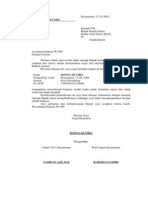 Contoh Surat Permohonan Modal Usaha 54 Koleksi Gambar