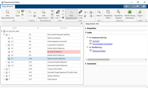 link test cases to requirements matlab and simulink