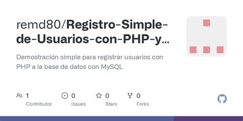 Github Remd Registro Simple De Usuarios Con Php Y Mysql