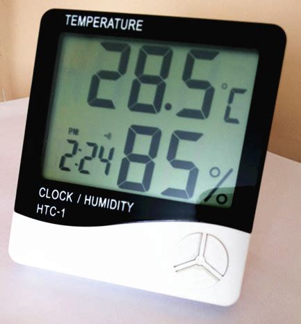 Digital Hygrometer And Thermometer With Clock And Calendar Htc