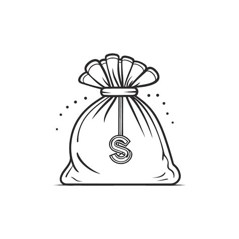 Bolsa de dinero ilustración vectorial Vector Premium