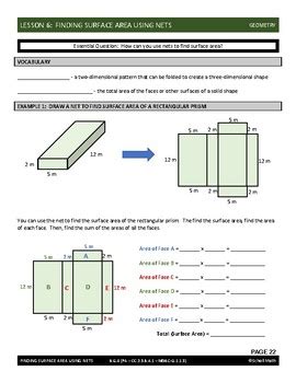 Geometry Lesson Finding The Surface Area Using Nets By Scholl Math