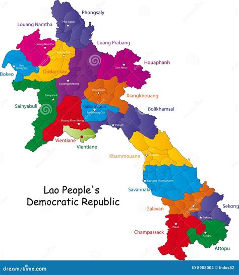 Laos Map Stock Vector Illustration Of Chart Country 8908004