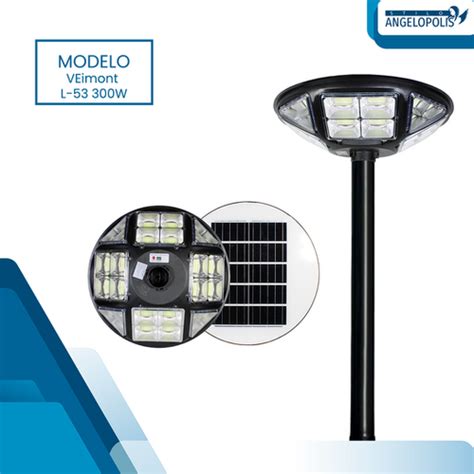 Lámpara Solar LED de 300W VEimont Suburbana Punta De Poste con Control