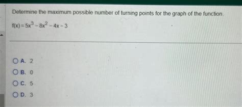 [answered] determine the maximum possible number of turning points for kunduz
