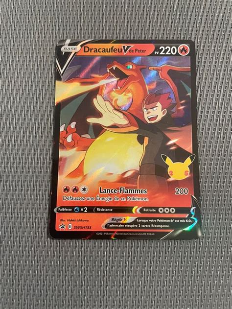 Carte Pokémon Dracaufeu V de Peter SWSH133 Célébrations FR Pokémon