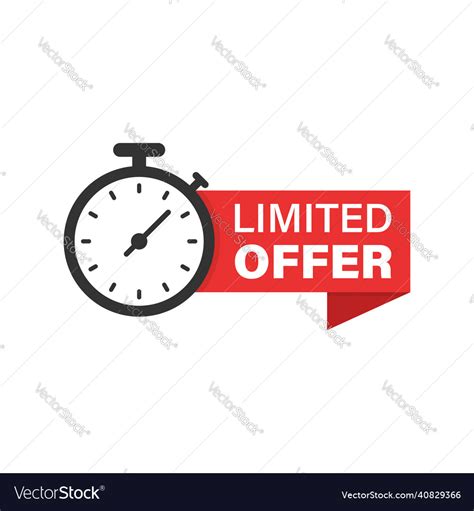Limited Offer Label Icon In Flat Style Discount Vector Image