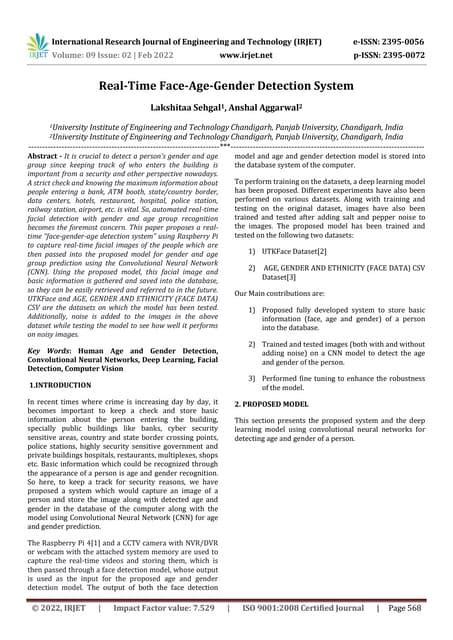 real time face age gender detection system pdf