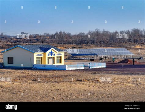 ORDOS CHINA 7 JANUAR 2024 Photovoltaik Stromerzeugungsanlagen