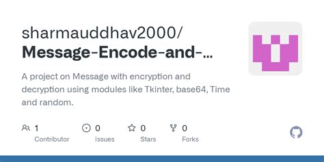 GitHub Sharmauddhav2000 Message Encode And Decode A Project On