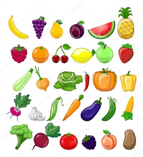 Dibujos Frutas Dibujos Animados De Frutas Y Verduras Vector De