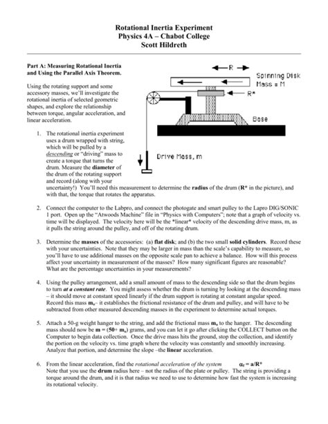revised rotational inertia experiment physics 4a