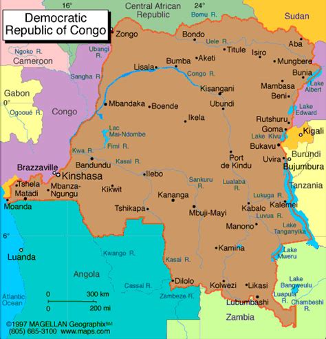 Political Map Of The Democratic Republic Of The Congo