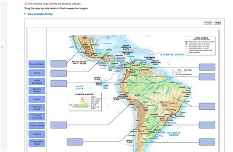 Solved On The Following Map Identity The Physical Features Chegg