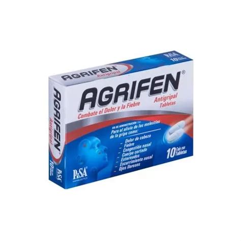 Antigripal Agrifen Paracetamol Cafeína Caja 10c 10 Tab Pisa Cuotas
