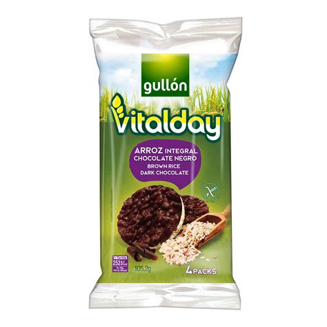 Tortitas Vitalday de Arroz Integral Chocolate Negro Gullón emb 105