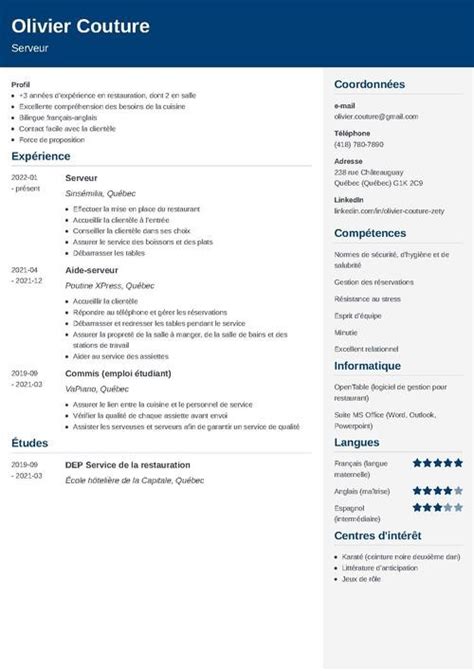D Crire Le Niveau De Langue Sur Un Cv Qu B Cois Exemples
