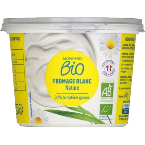 Monoprix Bio Fromage Blanc Nature Bio 3 2 MG Monoprix Fr