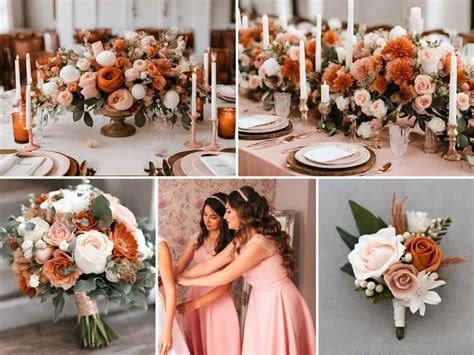 Burnt Orange And Blush Pink Wedding Color Ideas With White