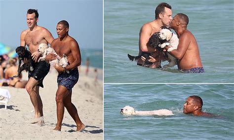 Don Lemon and fiancé Tim Malone take their dogs Boomer and Barkley