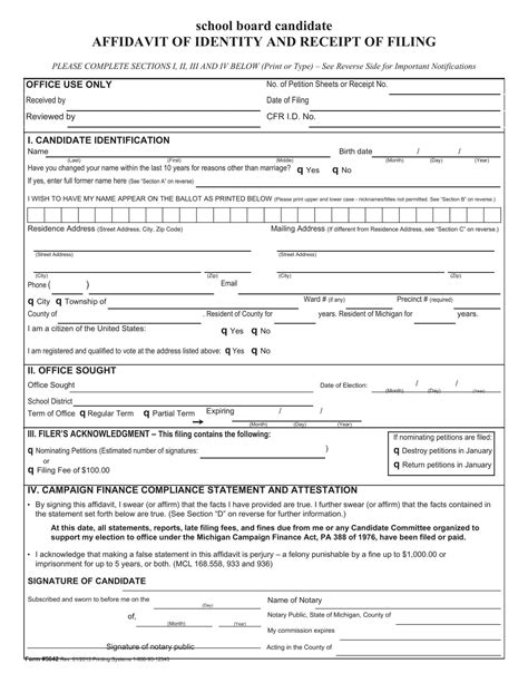 Free Printable Affidavit Of Identity Form Templates PDF