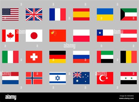 Different Flags Countries Set Vector Eps Stock Vector Image Art
