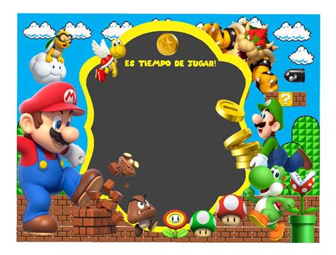 Invitacion Editable Mario Bros 01 35 00 En Mercado Libre