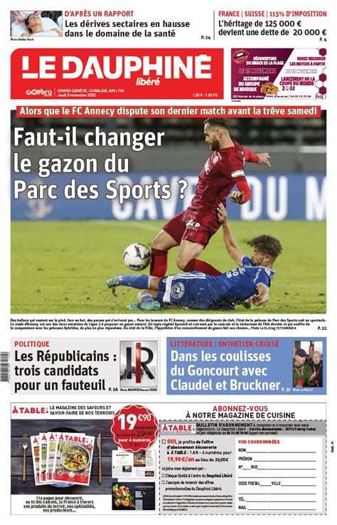 Le Dauphiné Libéré N20221103 du 03 novembre 2022 à télécharger sur iPad