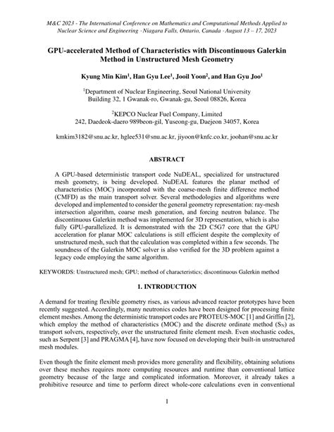 pdf gpu accelerated method of characteristics with discontinuous galerkin method in
