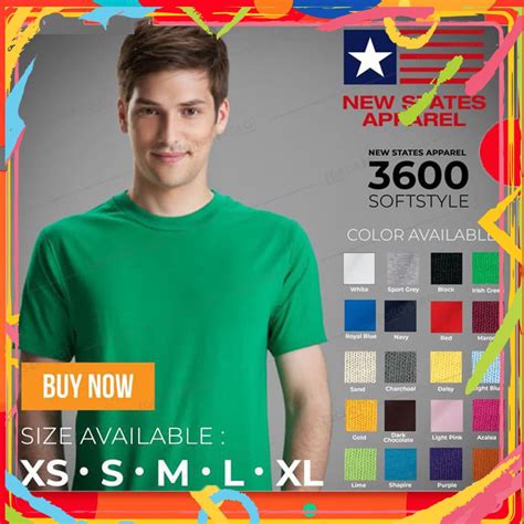 Jual Kaos Polos Soft Lembut Import NSA New States Apparel Softstyle