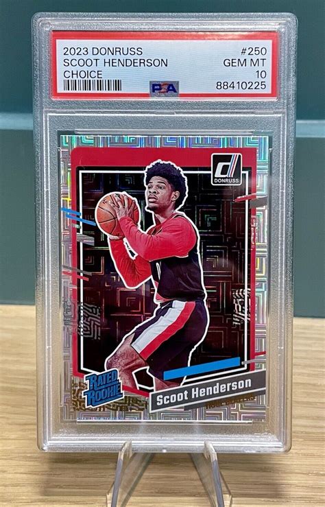 2023 24 Panini Donruss Rated Rookie Choice 250 Scoot Henderson PSA 10
