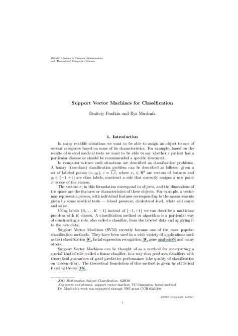 pdf support vector machines for classification dmitriy fradkin