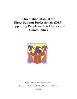 Fillable Online Dbhds Virginia Orientation Manual For Direct Support