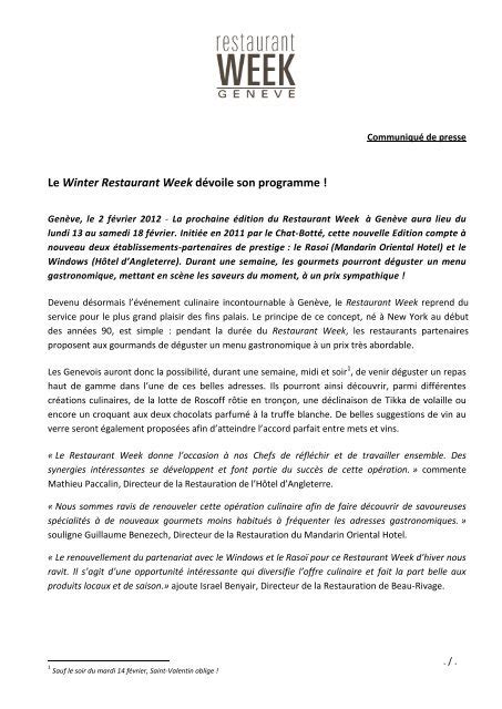 Communiqué de presse Beaux