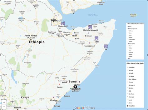 The Map Of The Horn Of Africa Points In Somalia Indicate Those