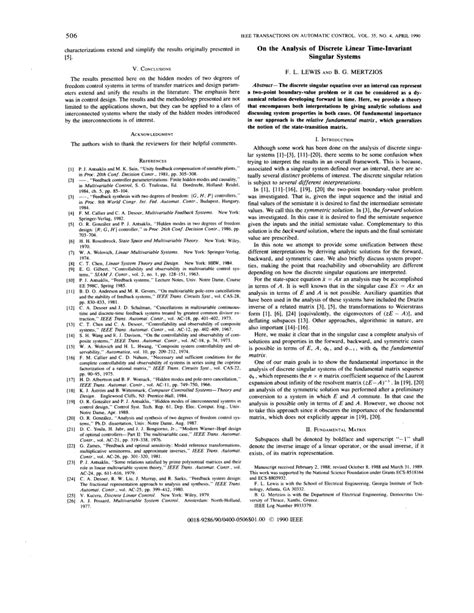 pdf on the analysis of discrete linear time invariant singular systems