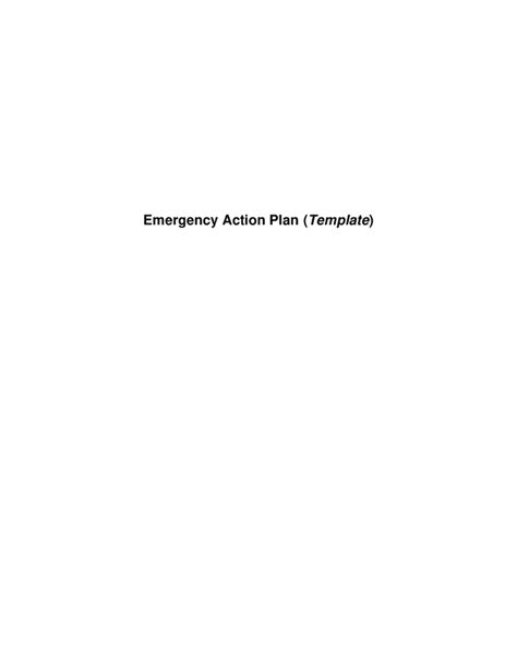Facility Emergency Action Plan In Word And Pdf Formats
