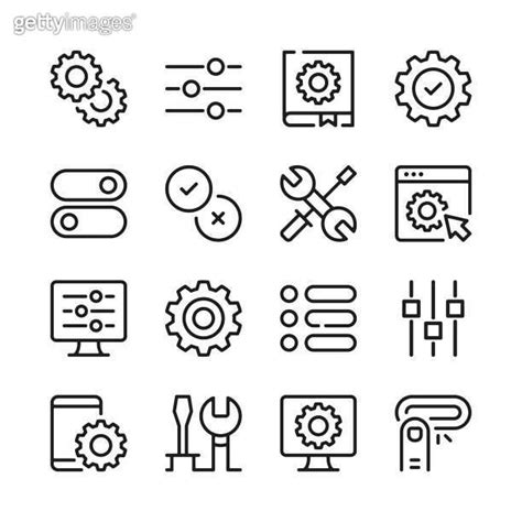 Settings Line Icons Set Modern Graphic Design Thin Line Concepts