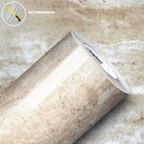 Adesivo Gold Pedras Mármore Travertino Super Brilho 200x60cm Imprimax