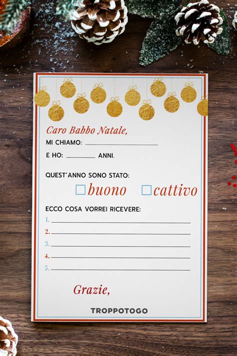 La Tua Lettera A Babbo Natale Da Stampare Troppotogo Blog