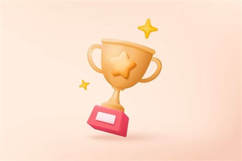 Vencedores 3d prêmio golden cup vencedores de ouro estrelas para