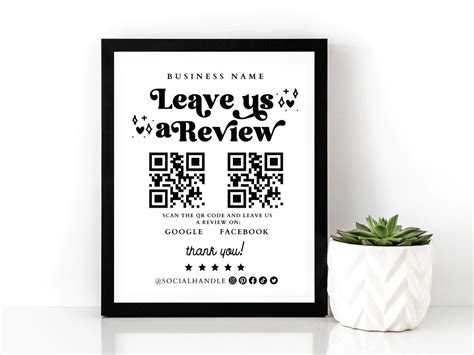 Ask For Review QR Code Sign Template Google Review Sign Facebook